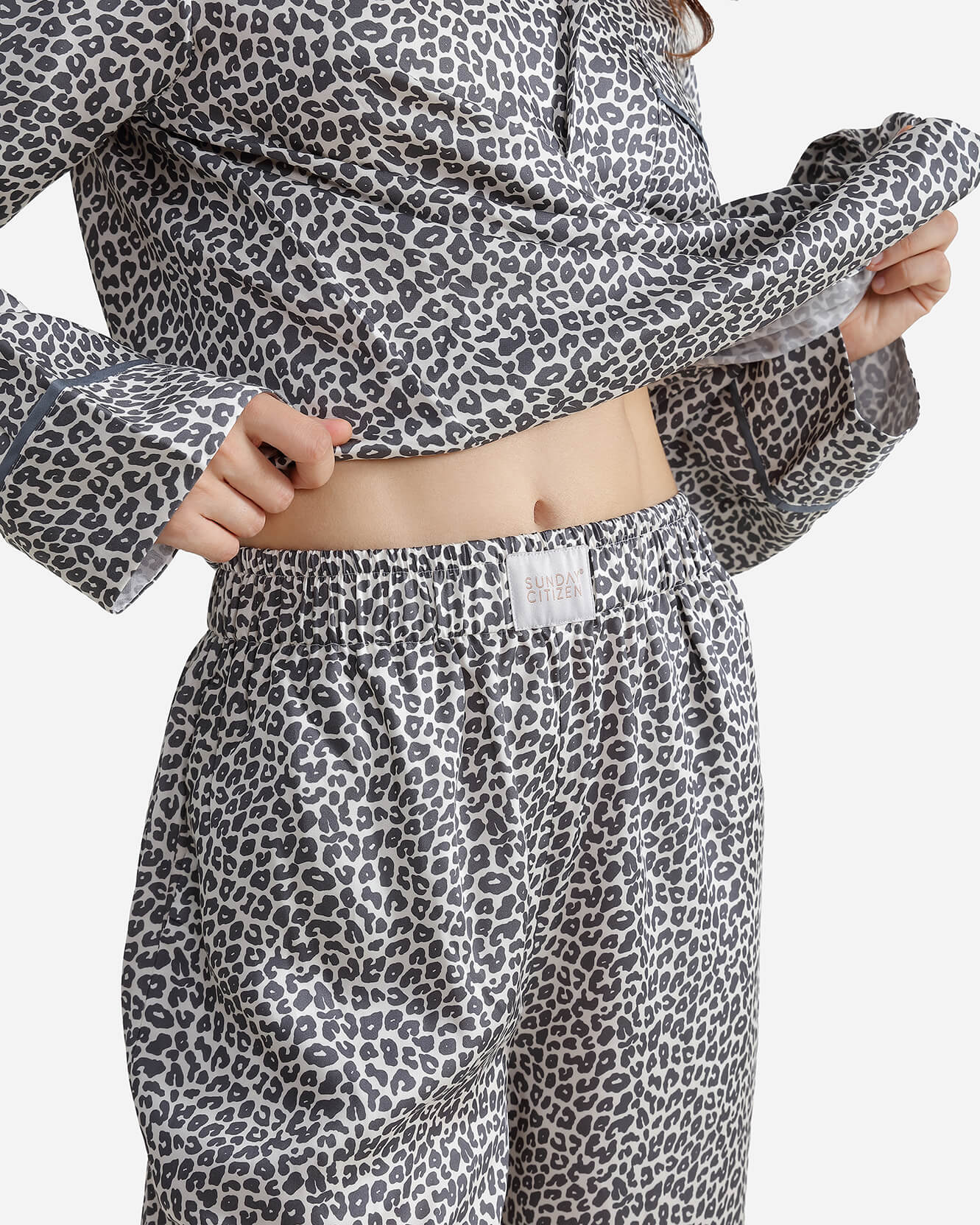 Silky Lyocell Long Leopard Print Pajama Set | Sunday Citizen